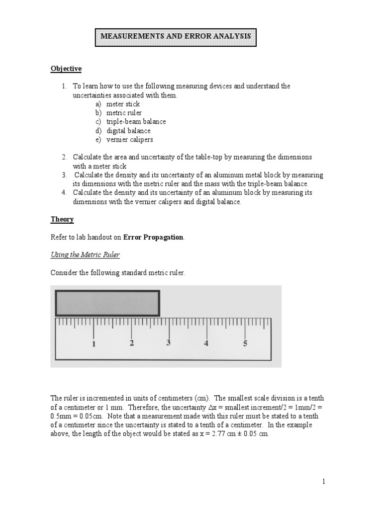 Measuring Devices & Error Analysis | PDF | Density | Measurement
