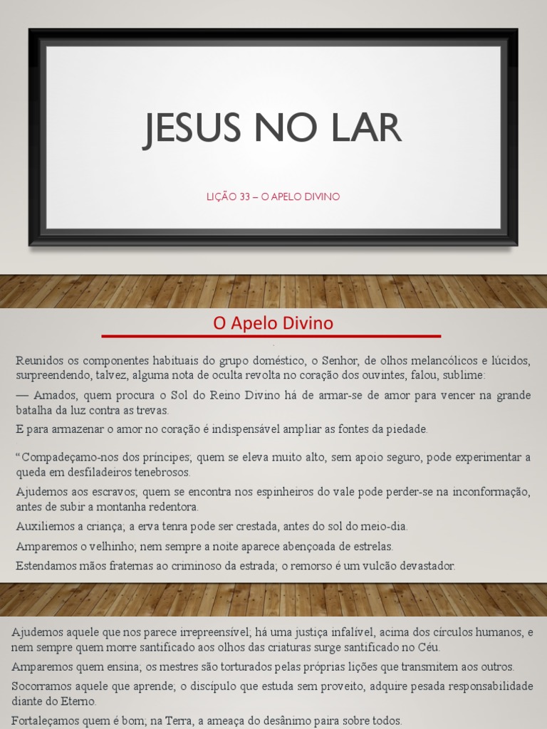 Jesus No Lar - Lição 33 | PDF | Amor | Crença e doutrina religiosa