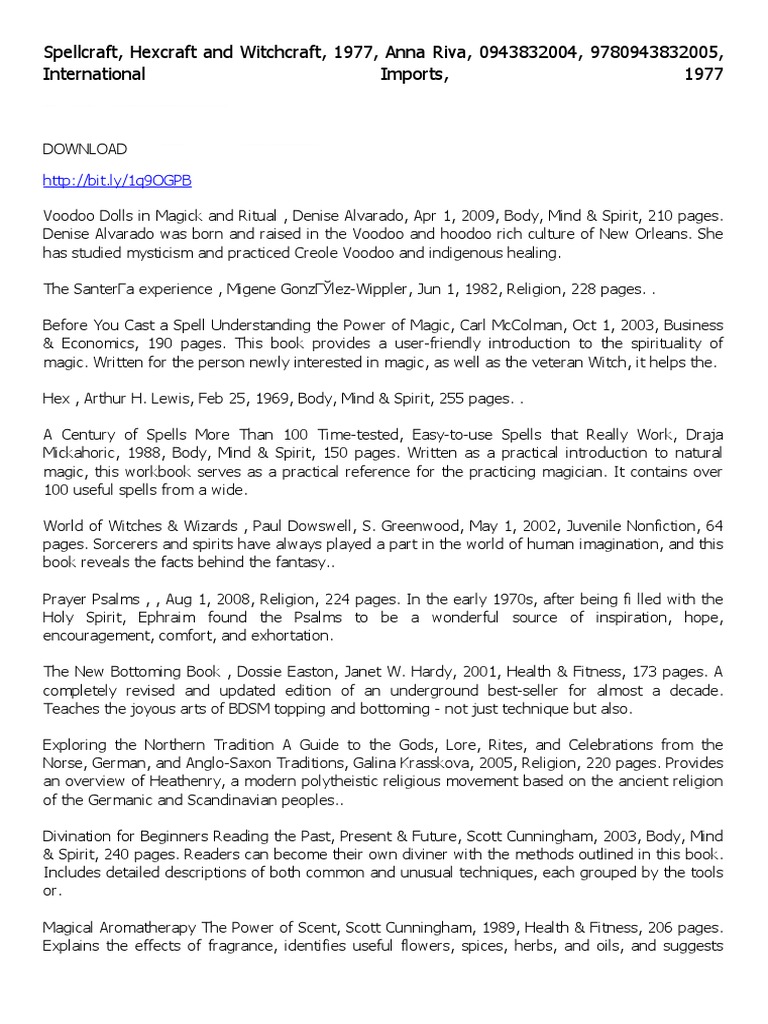 Spellcraft Hexcraft and Witchcraft 2 | PDF | Louisiana Voodoo ...