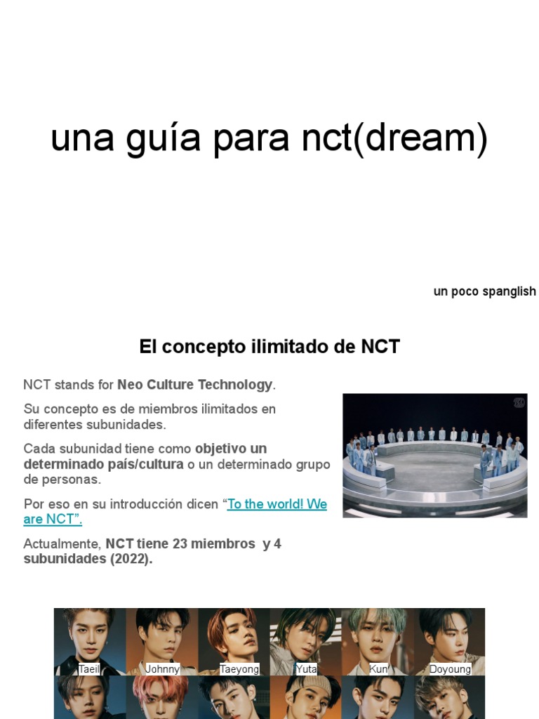 Una Guía para NCT (Dream) | PDF | Cantantes | Corea del Sur