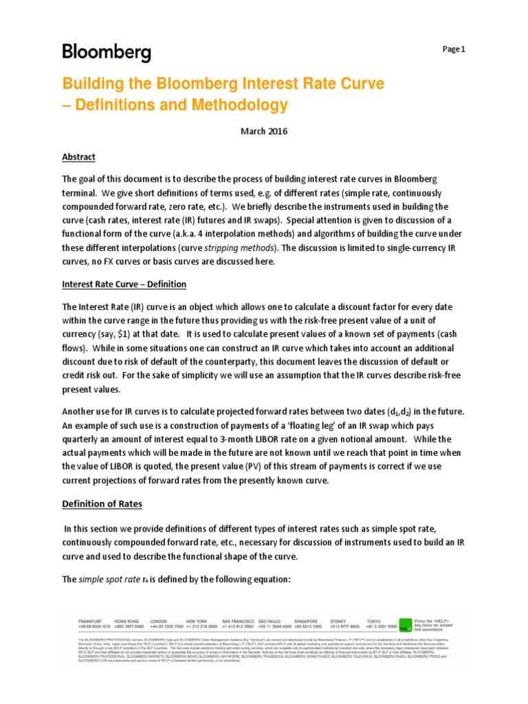 Building The Bloomberg Interest Rate Curve - Definitions and ...