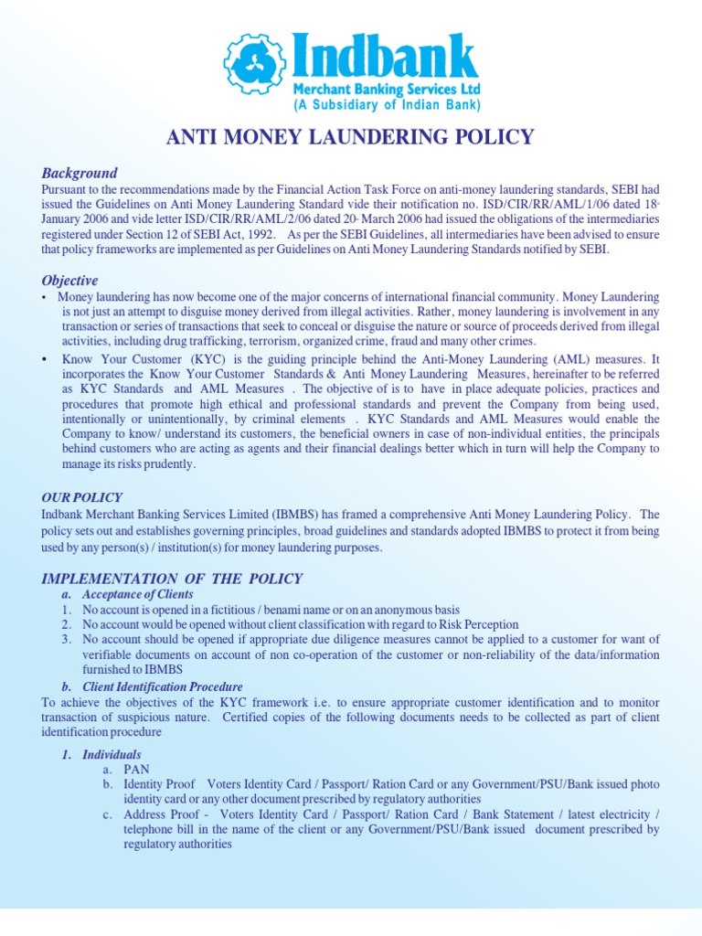 AML Final | PDF | Money Laundering | Identity Document
