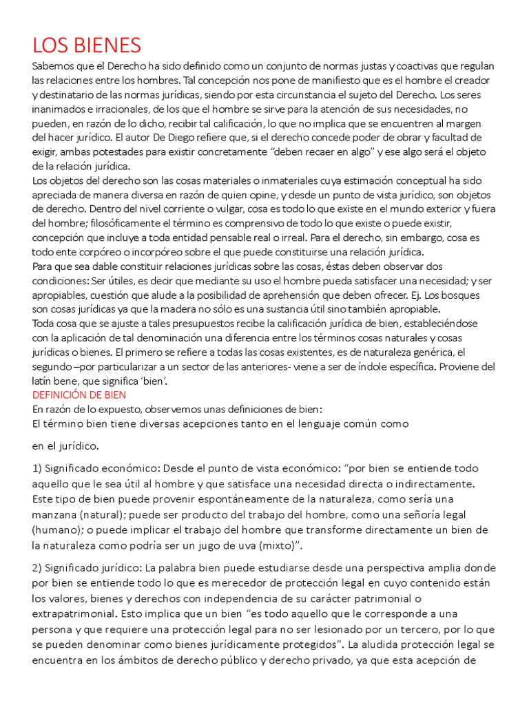 Los Bienes | PDF | Bienes (Ley) | Propiedad