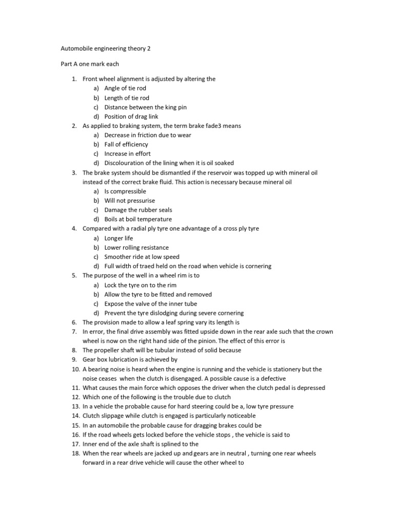 Automobile Engineering Overview | PDF | Home & Garden