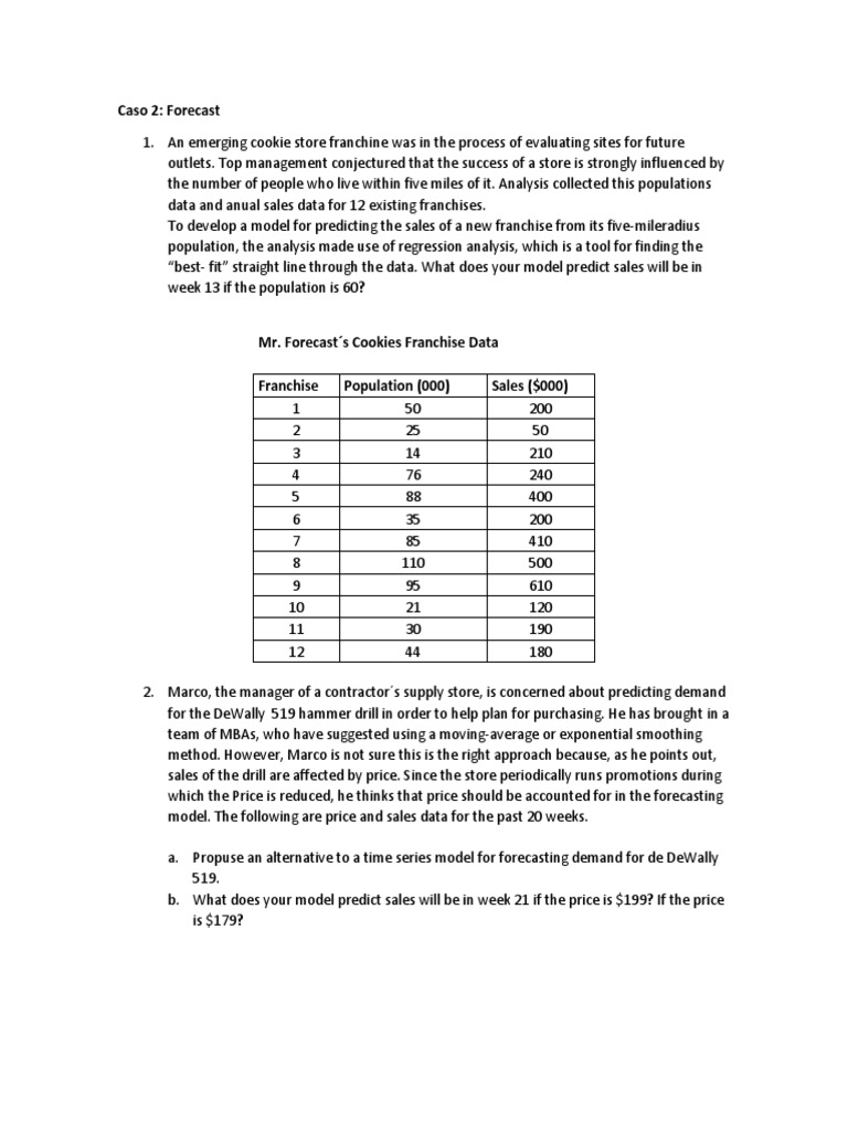 Caso 2 Forecast | PDF | Forecasting | Analysis