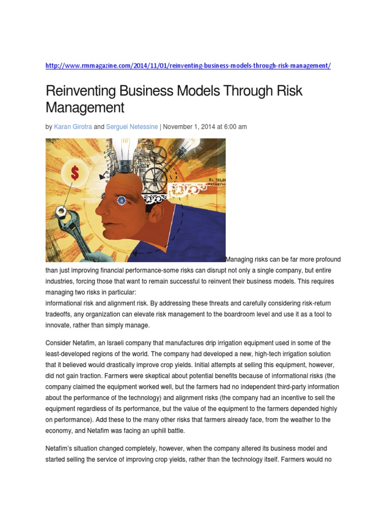 Reinventing Business Models Through Risk Management | PDF | Efficient ...