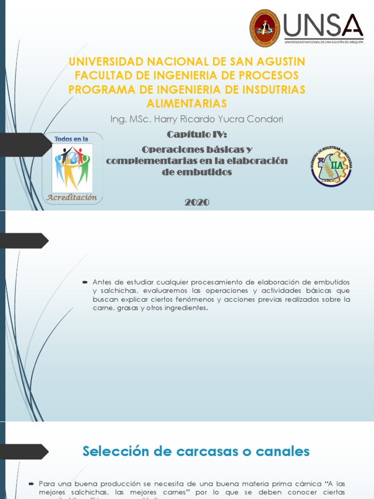 Operaciones Básicas y Complementarias en La Elaboración de Embutidos | PDF | Carne | Curado ...