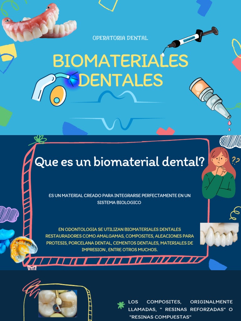 Biomateriales Dentales en Odontología | PDF | Compuesto Dental ...