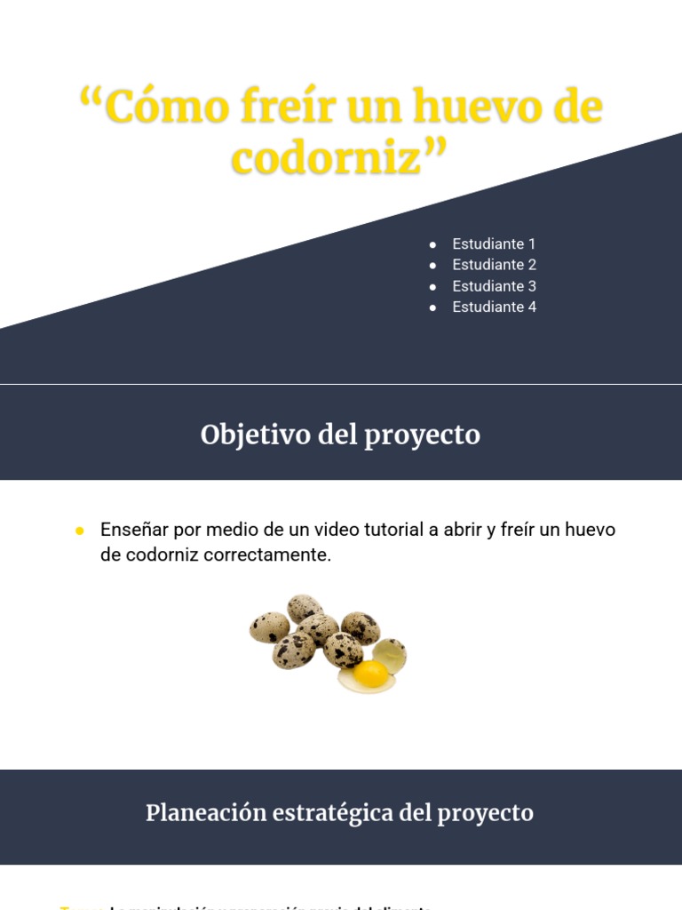 Tutorial para freír huevos de codorniz | PDF | Planificación