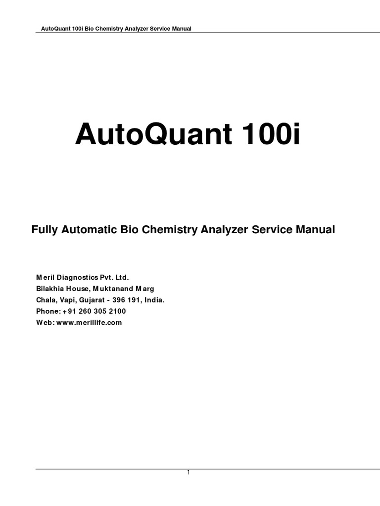 AutoQuant 100i - Service Manual 2020 | PDF | Installation (Computer ...