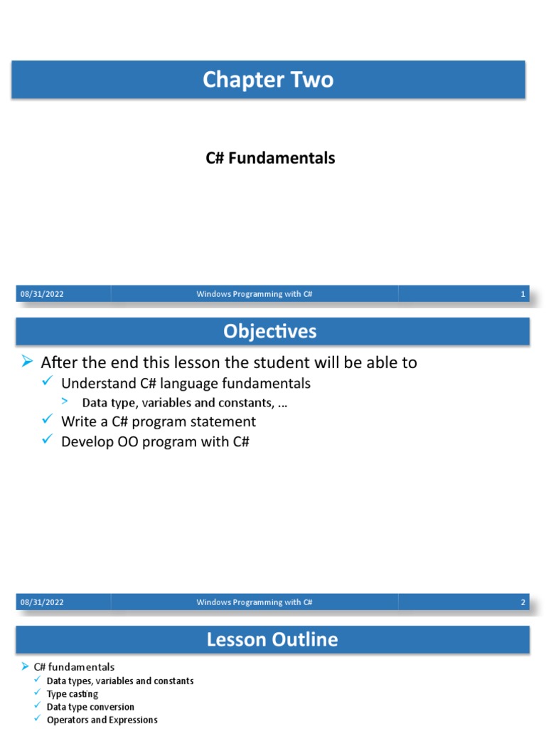 Chapter 2 Pdf C Sharp Programming Language Data Type