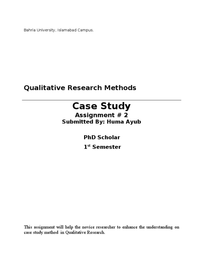 Case Study Final | Download Free PDF | Case Study | Qualitative Research