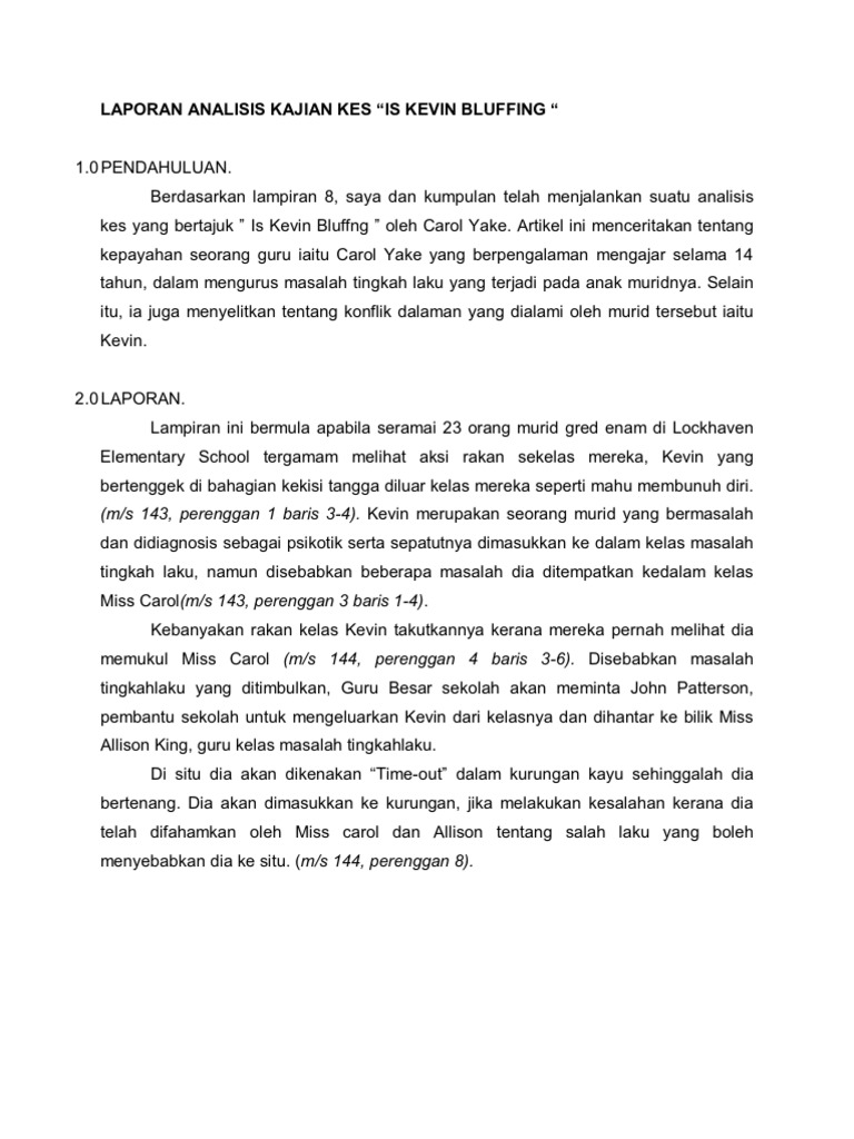 Laporan Analisis Kajian Kes | PDF