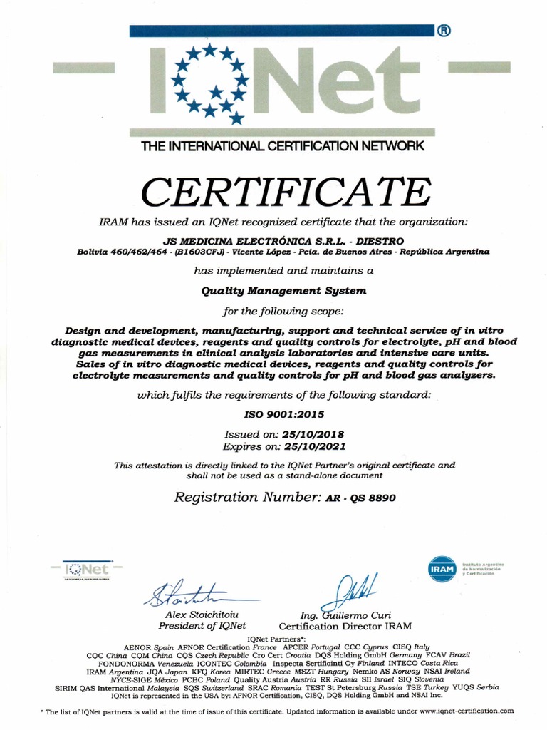Iso 9001 Iqnet | PDF