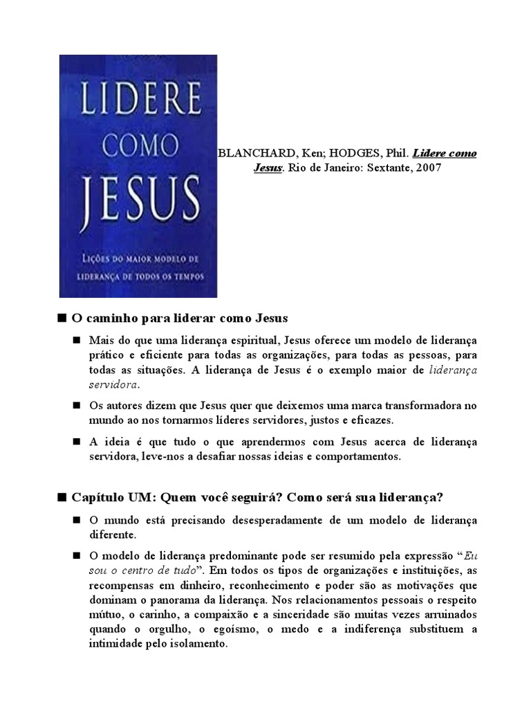 Lidere Como Jesus | PDF | São Pedro | Jesus Lidere Como Jesus | PDF | São Pedro | Jesus