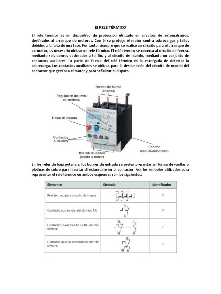 Conexión de Contactor y Relé Térmico | PDF | Relé | Corriente eléctrica