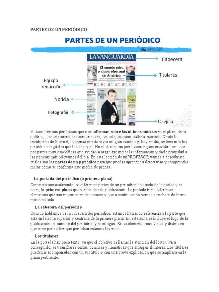 PARTES DE UN PERIÓDICO | PDF | Periódicos | Periodista