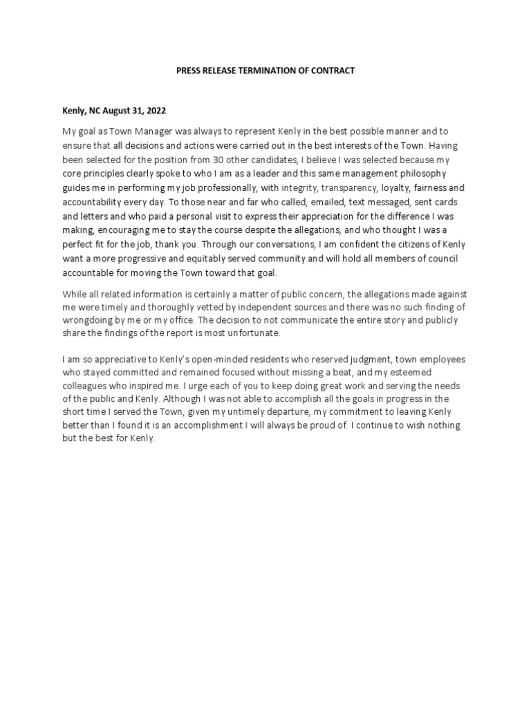 Kenly Town Manager Justine Jones | PDF