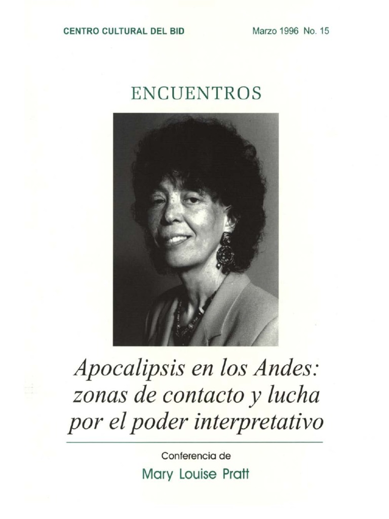 Pratt, Mary Louise - Apocalipsis en Los Andes | PDF