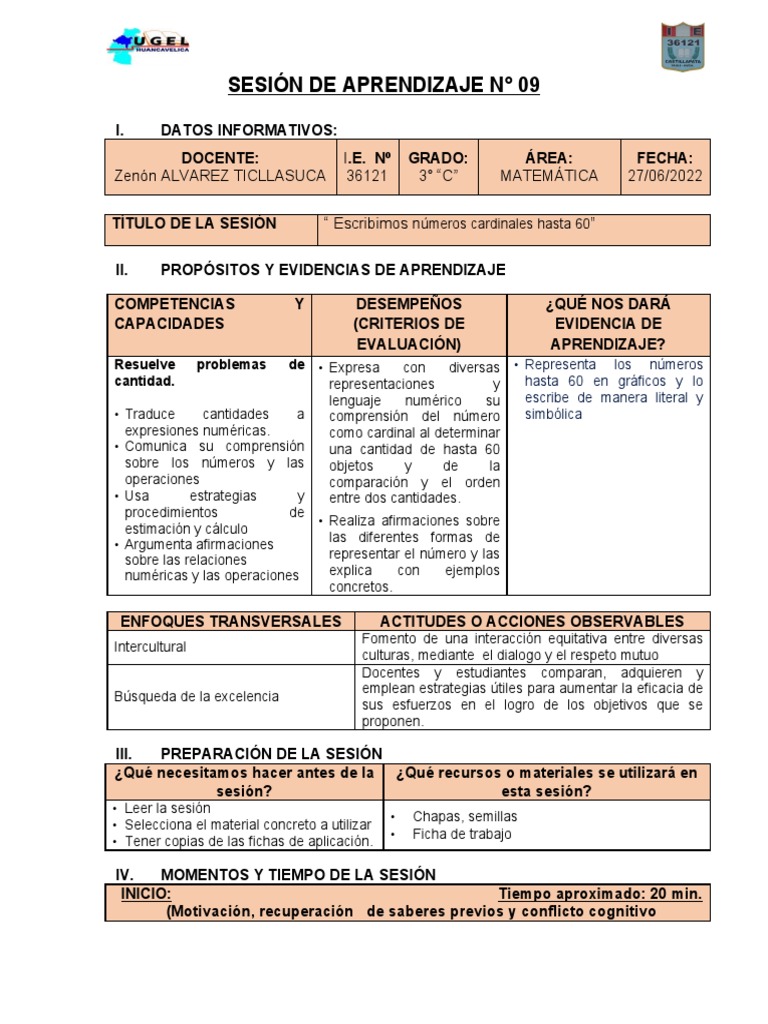 Sesión #09 Matematica (Escribimos Numeros Hasta 60) | PDF | Aprendizaje ... Sesión #09 Matematica (Escribimos Numeros Hasta 60) | PDF | Aprendizaje ...