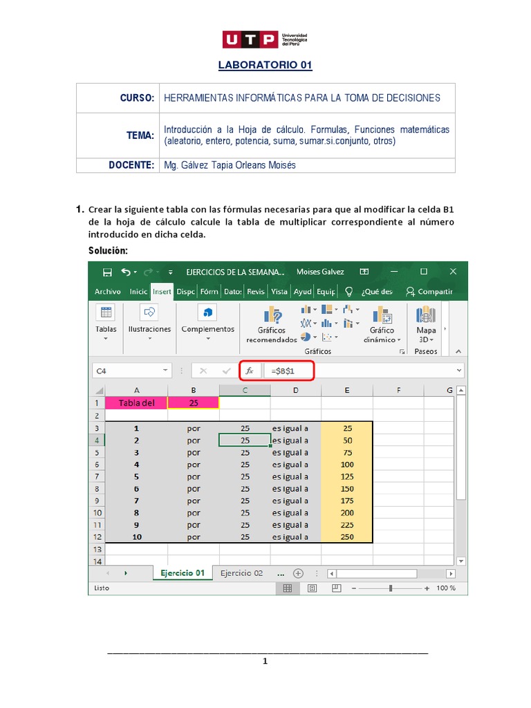 S01.s1 - Resolver Ejercicios | PDF | Hoja de cálculo | Matemáticas S01.s1 - Resolver Ejercicios | PDF | Hoja de cálculo | Matemáticas