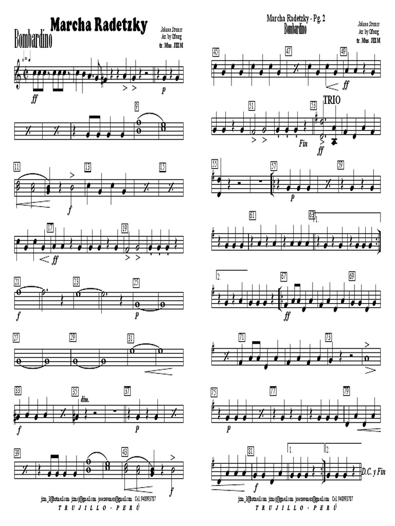 Marcha Radetzky Bombardino | PDF