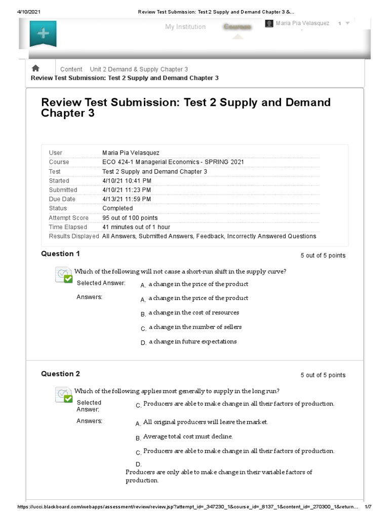 Chapter 3 Quiz | Download Free PDF | Supply And Demand | Supply (Economics)
