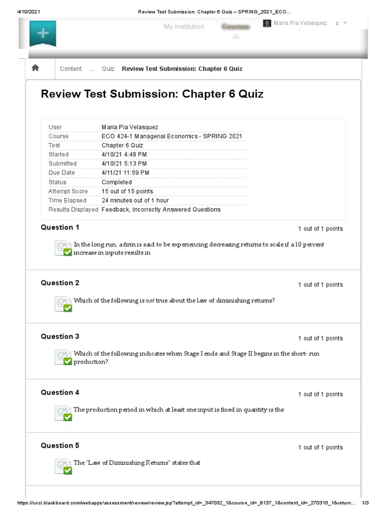 Chapter 6 Quiz | PDF | Production Function | Secondary Sector Of The Economy