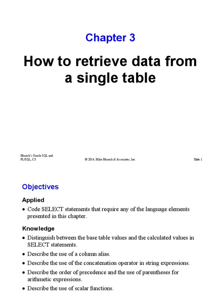 Chapter 3 | PDF | Pl/Sql | Sql