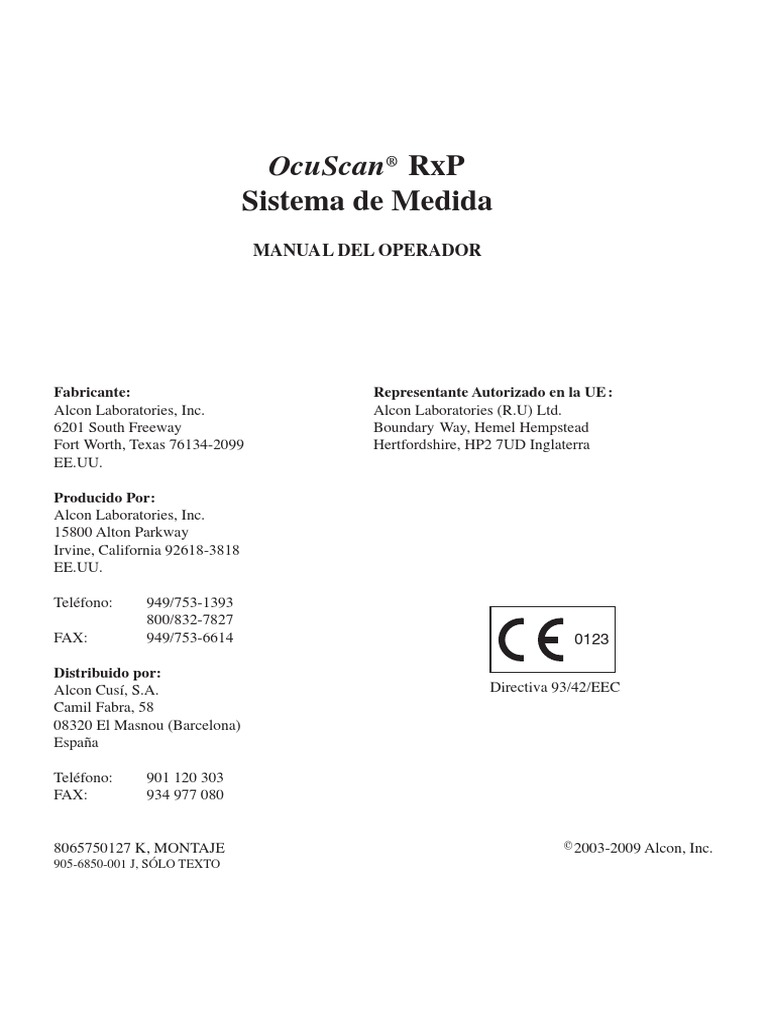 Ocuscan RXP | PDF | Monitor de computadora | Ultrasonido