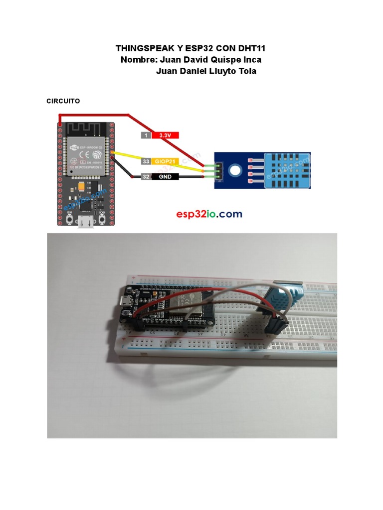 Thingspeak y Esp32 Con DHT11 | PDF