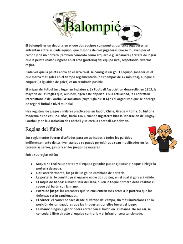 El Balompié | PDF | Asociación de Futbol | Juegos de pelota