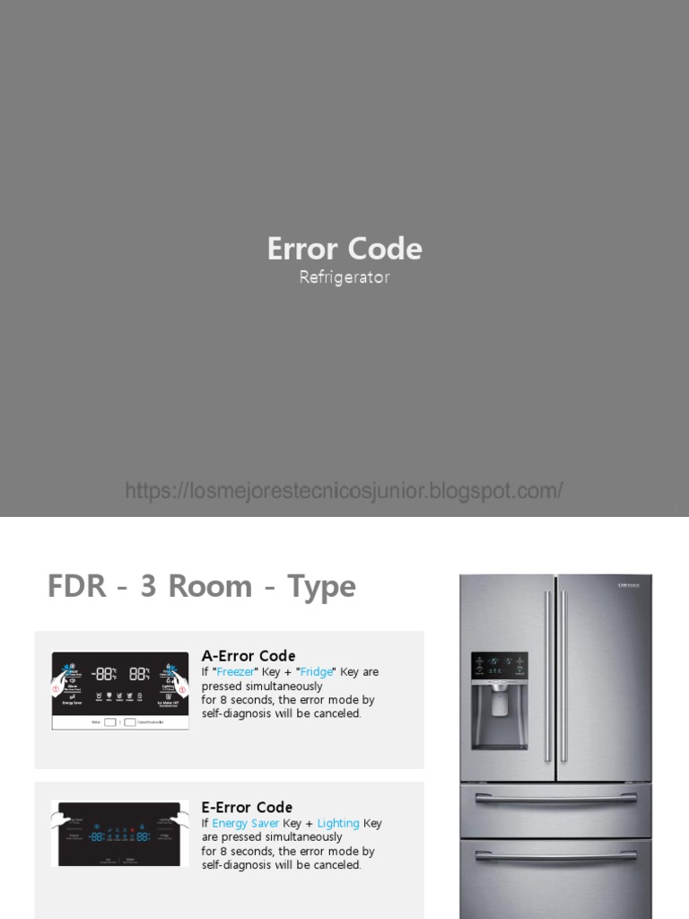 Samsung Inverter Refrigerator Error Codes | PDF | Refrigerator | Civil ...