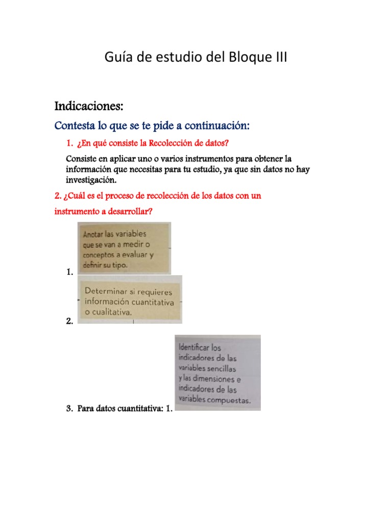 Guía-de-estudio-del-Bloque-III PdI | PDF | Cuestionario | Estadísticas descriptivas