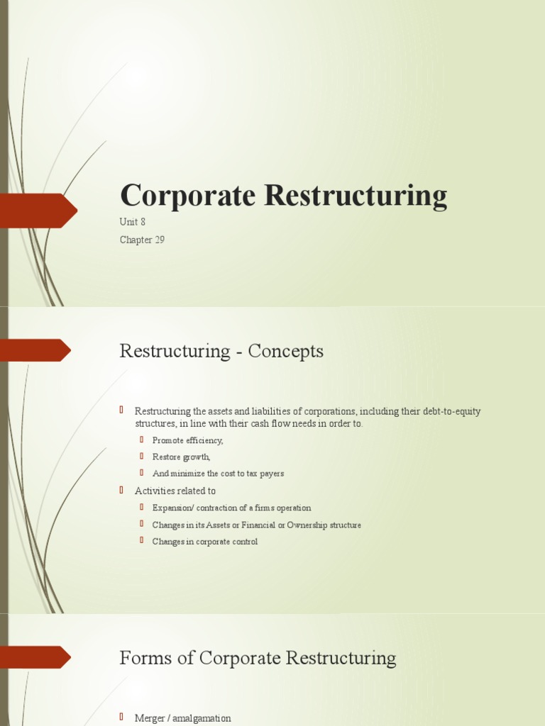 Corporate Restructuring Concepts and Forms SEO | PDF | Mergers And ...