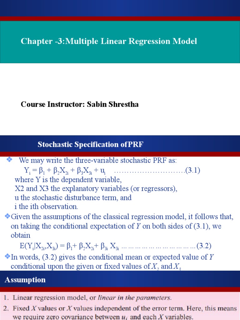 Chapter - III - Multiple Linear Regression Model | PDF | Linear ... Chapter - III - Multiple Linear Regression Model | PDF | Linear ...