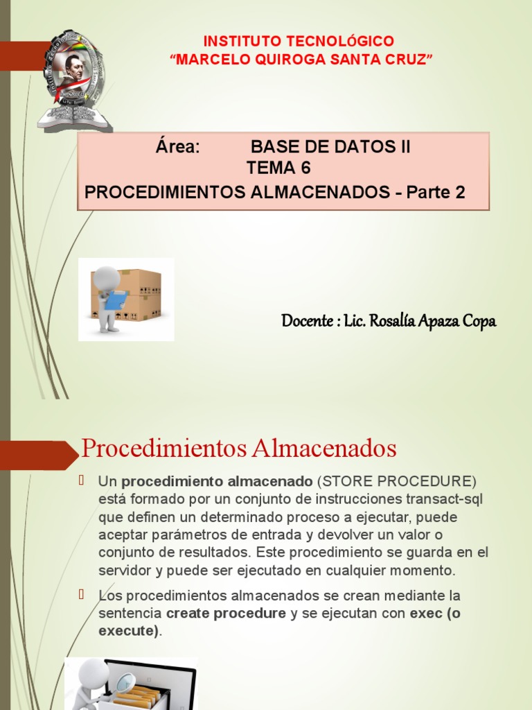 T 6 PROC ALMAC Parte 2 | Descargar gratis PDF | Gestión de tecnología de la información | Datos