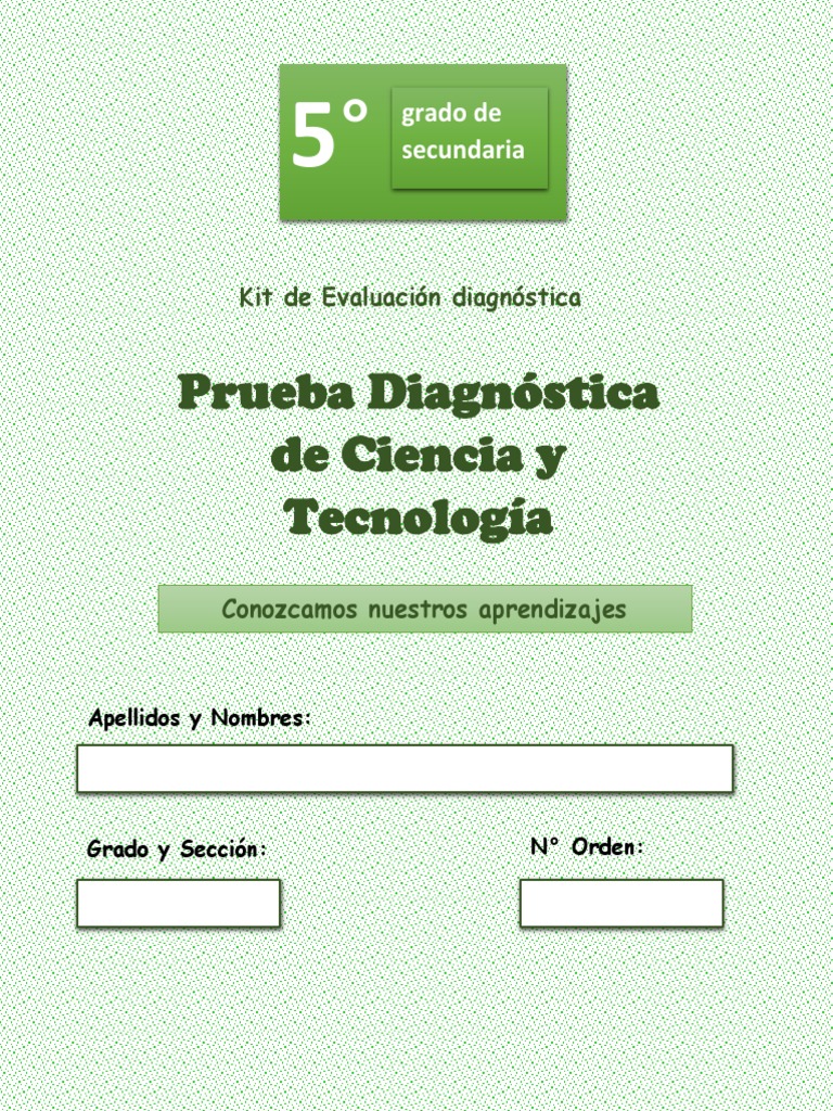 Prueba Diagnóstica de Ciencia y Tecnología | PDF