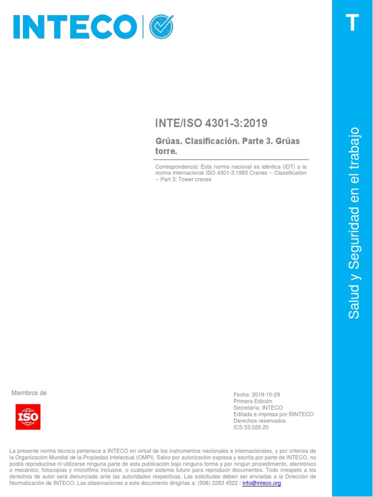 Inte Iso 4301-3 2019 | PDF | Organización internacional para la ...