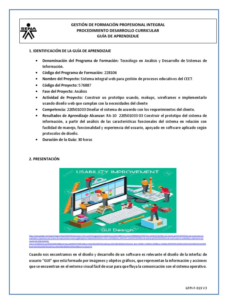 Gfpi-F-019 Guia de Aprendizaje Ra10 Mockups | Descargar gratis PDF | Interfaces gráficas de ...