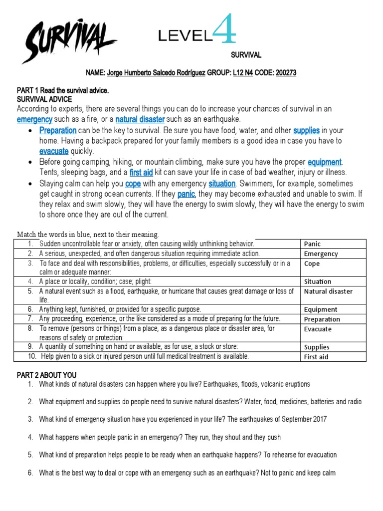 13 Survival Ol - SRJH | PDF | Natural Disasters | Tsunami
