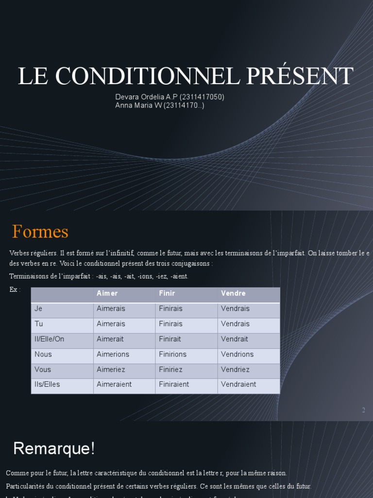 Grammaf 4 (Le Conditionnel Present) | PDF | Verbe | Linguistique
