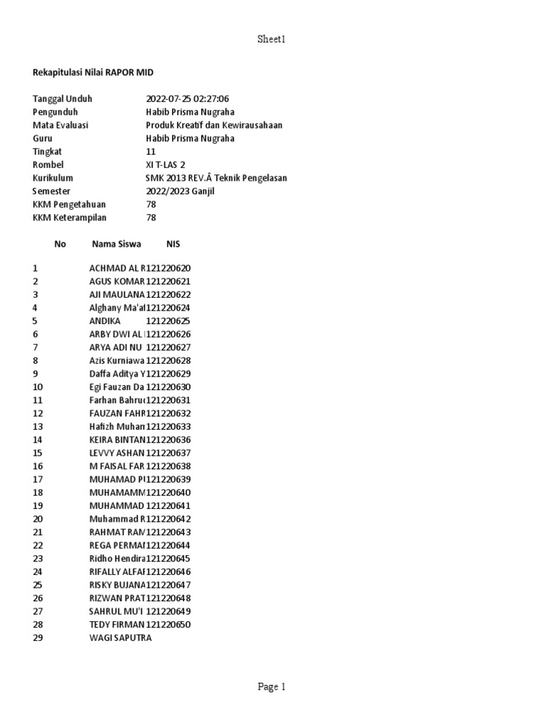 Exportrapormid XI T LAS 2 P2K | PDF