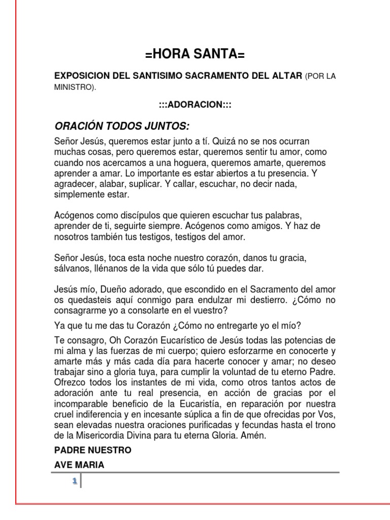 Hora Santa | PDF | orador del Señor | eucaristía
