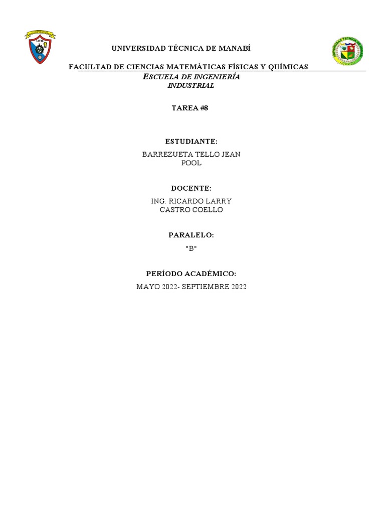 Tarea #8 | PDF | Ingeniería | Science