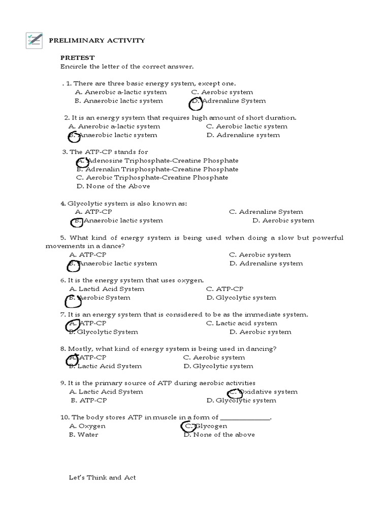 PRELIMINARY ACTIVITY of Module 1 | PDF | Cellular Respiration | Glycolysis