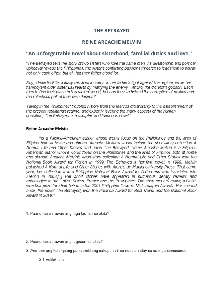 The Betrayed-Reine Melvin | PDF | Philippines