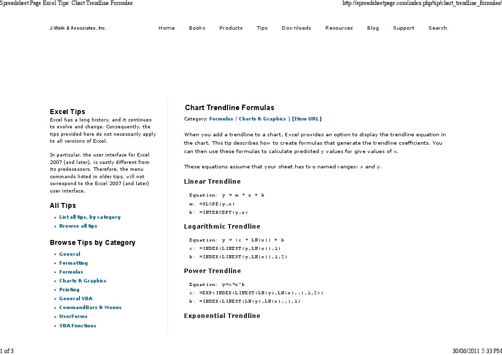 Excel Chart Trendline Formulas Pdf Microsoft Excel Teaching 9025