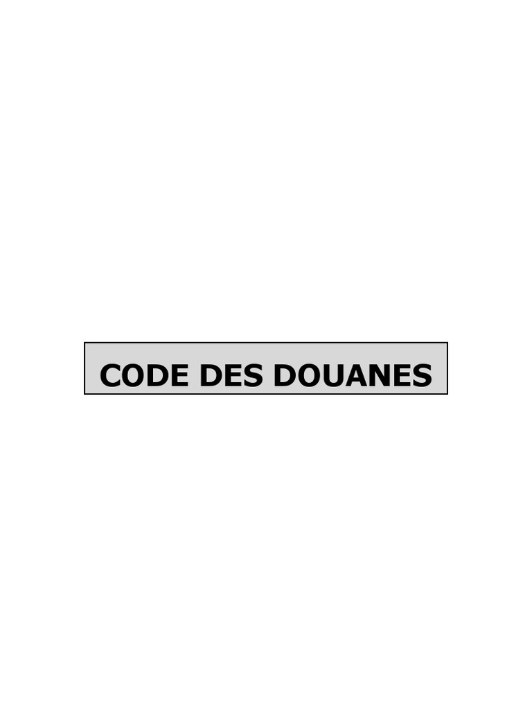 Code des Douanes CEMAC 2023 | PDF | Prix | Transport