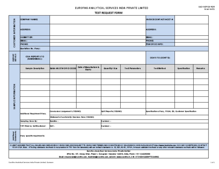 Test Request Form-Final Format | PDF